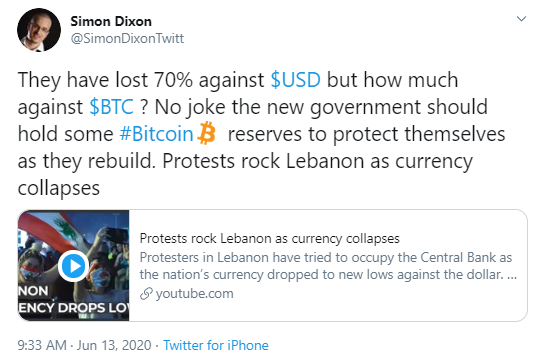 Simon Dixon: Bitcoin có thể giúp bảo vệ chính phủ Lebanon trong quá ...