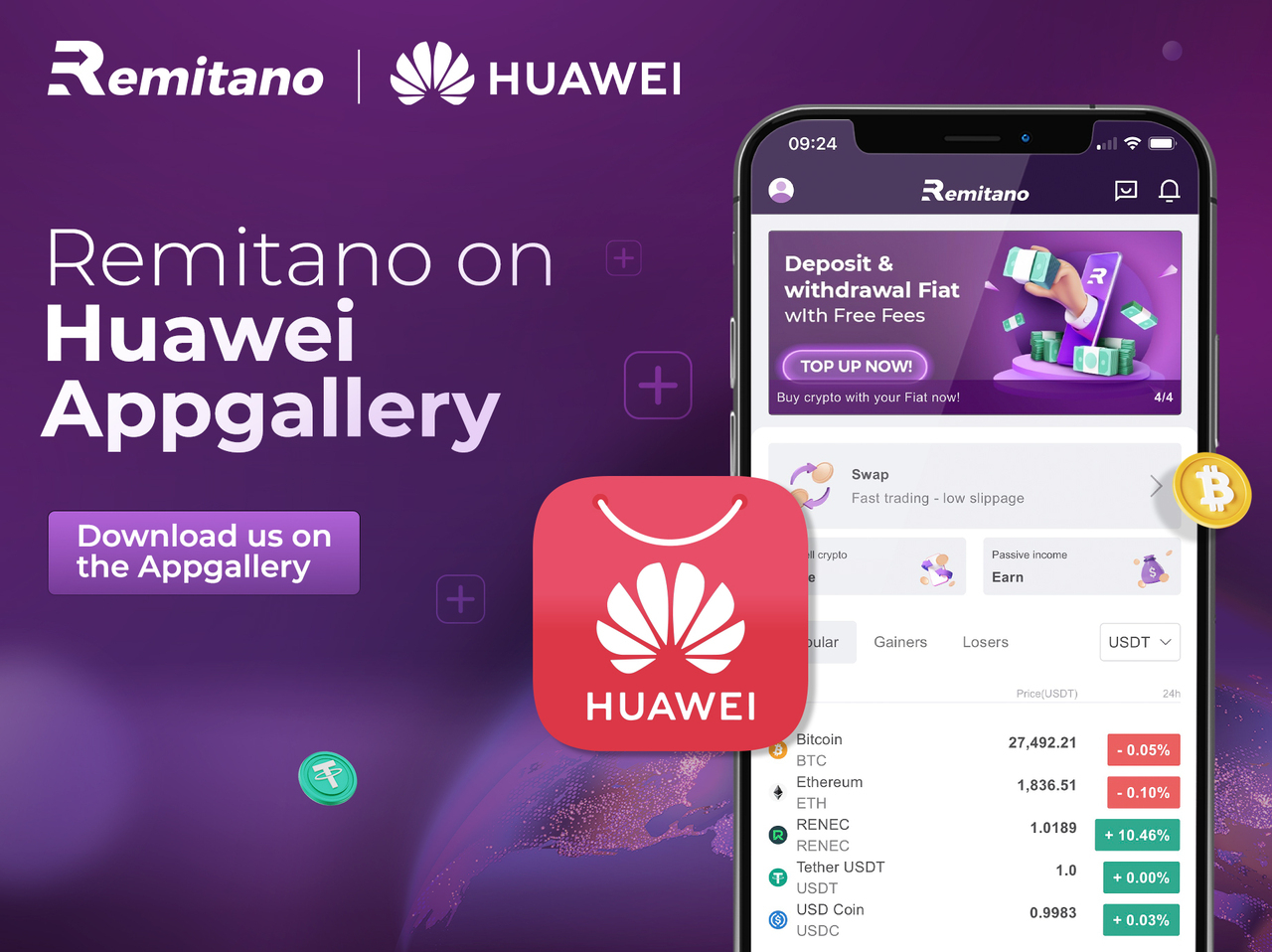 Remitano Now Available on the Huawei Appgallery
